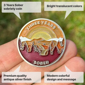 Three Years Sober Sobriety Coin - Etsy