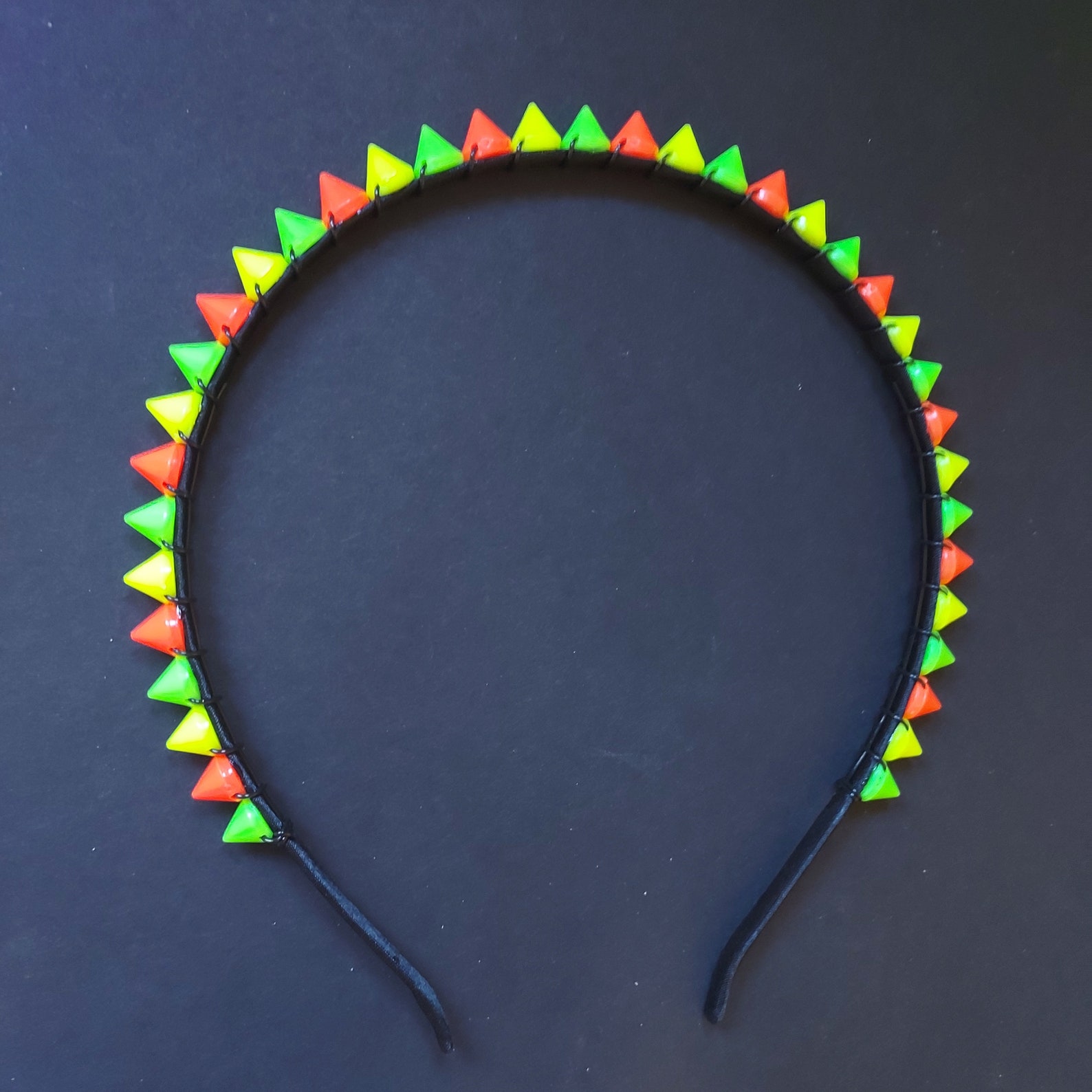 Neon Spikes Headband - Choose Lime Green OR Lime Green, Yellow ...