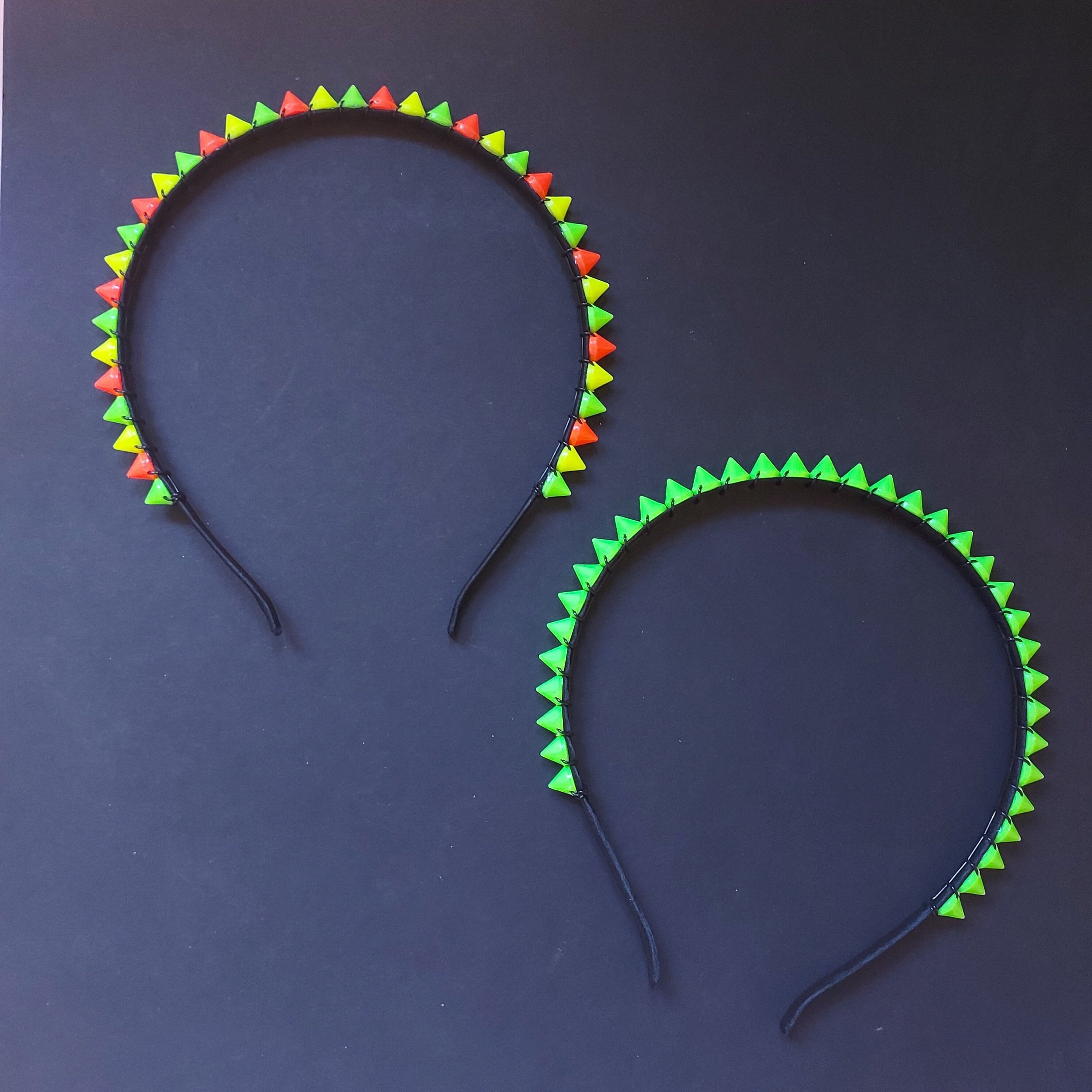 Neon Spikes Headband - Choose Lime Green OR Lime Green, Yellow ...