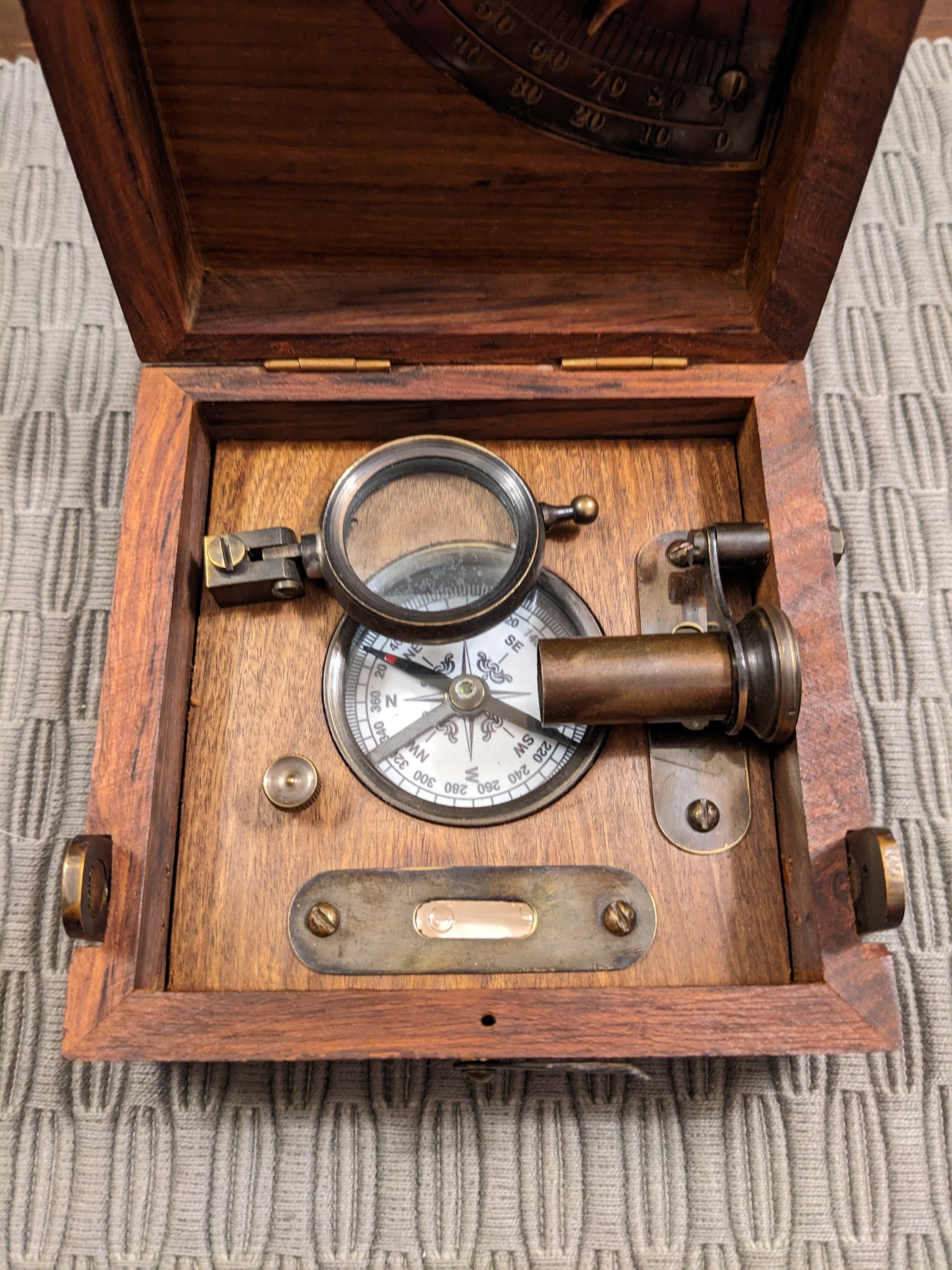 Brass Nautical Marine Master Box. Compass Telescope Magnifying - Etsy