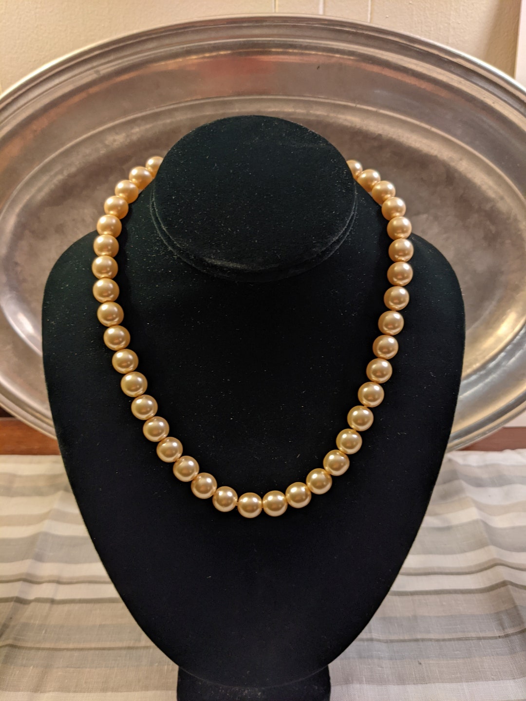 Vintage Man Made Pearl Necklace From Spain - Etsy