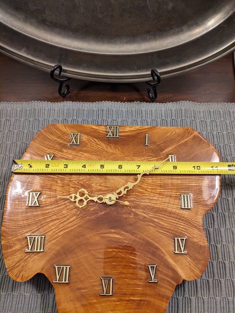 Vintage Burl Wood Roman Numeral Wall Clock - Etsy