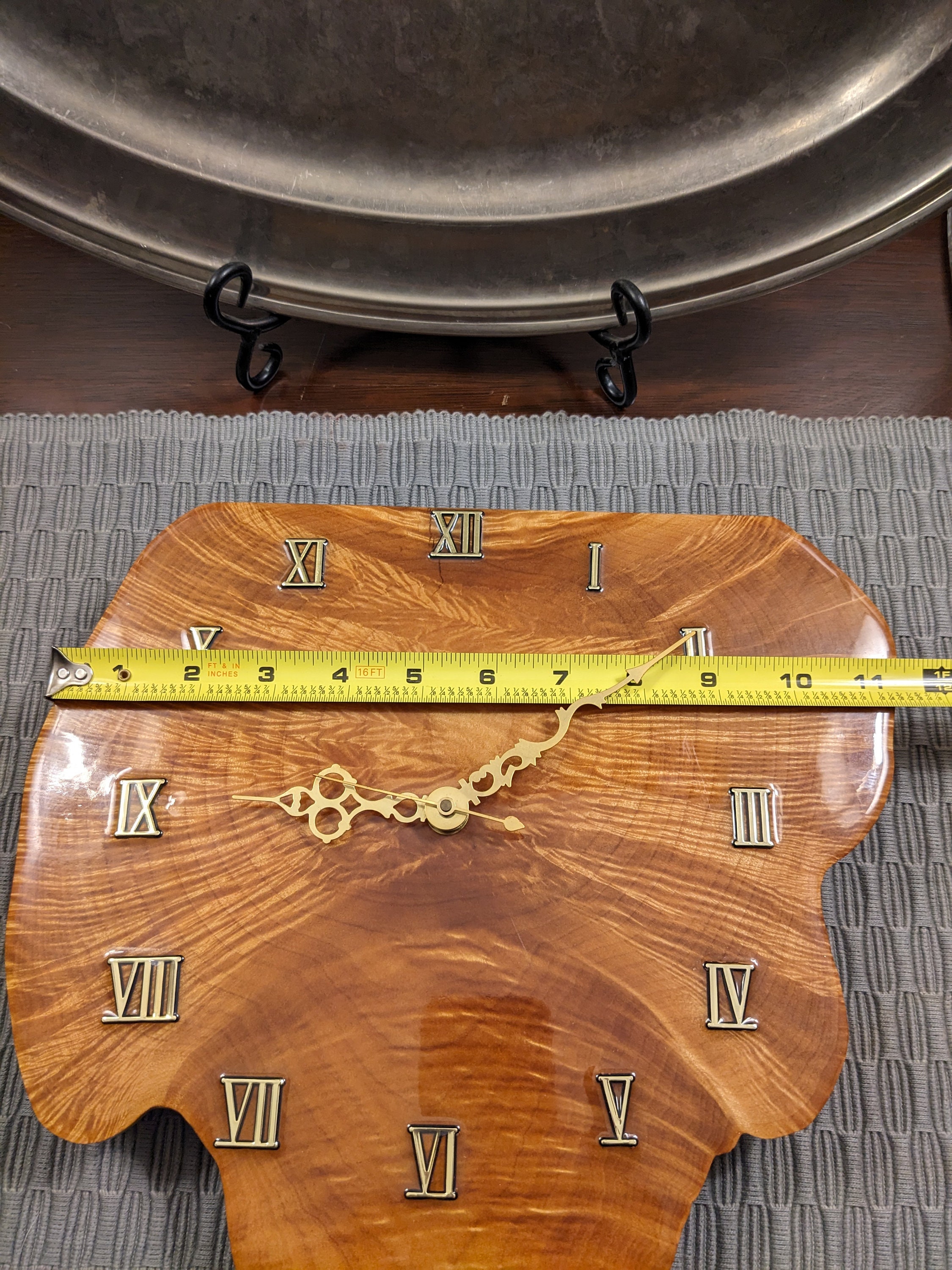 Vintage Burl Wood Roman Numeral Wall Clock - Etsy