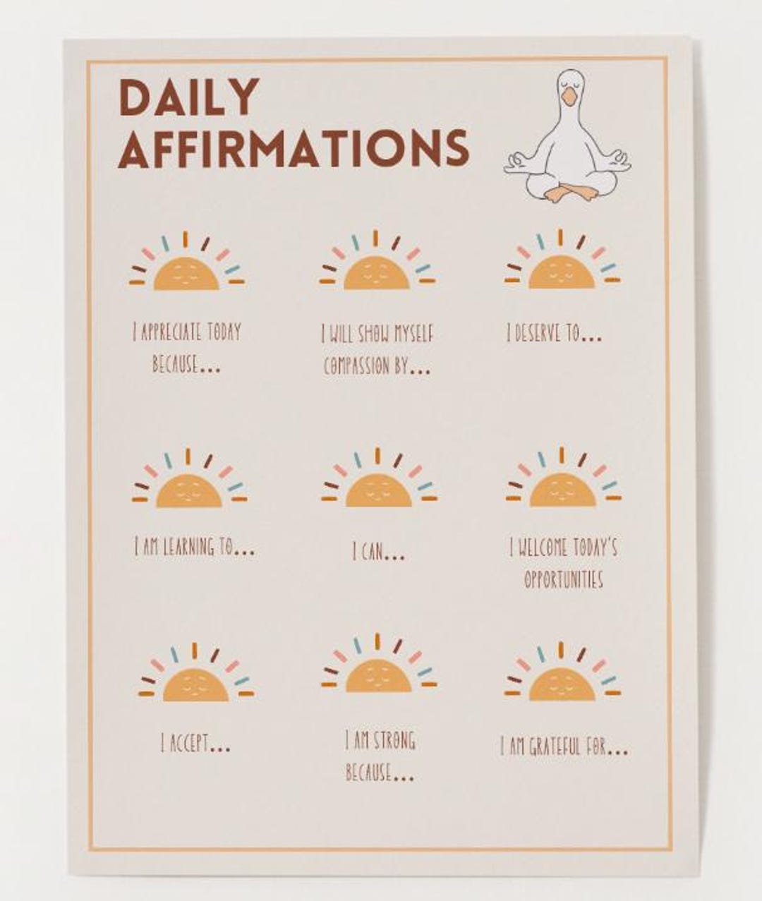 Daily Affirmations Template. Printable & Digital. - Etsy