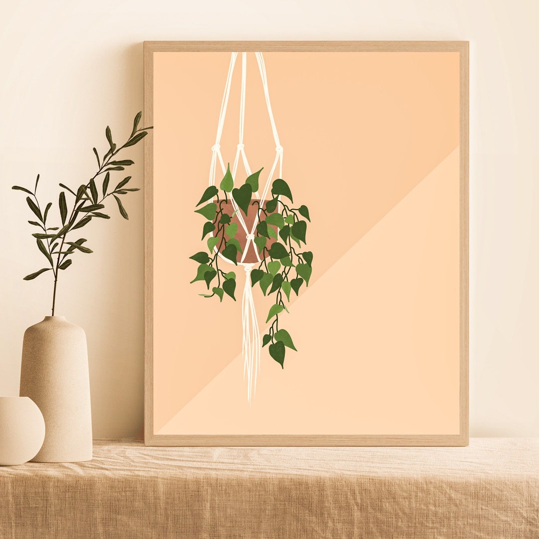 Plant Illustration, Pothos, Art Printing 8x10 5x7, Poster, Wall ...