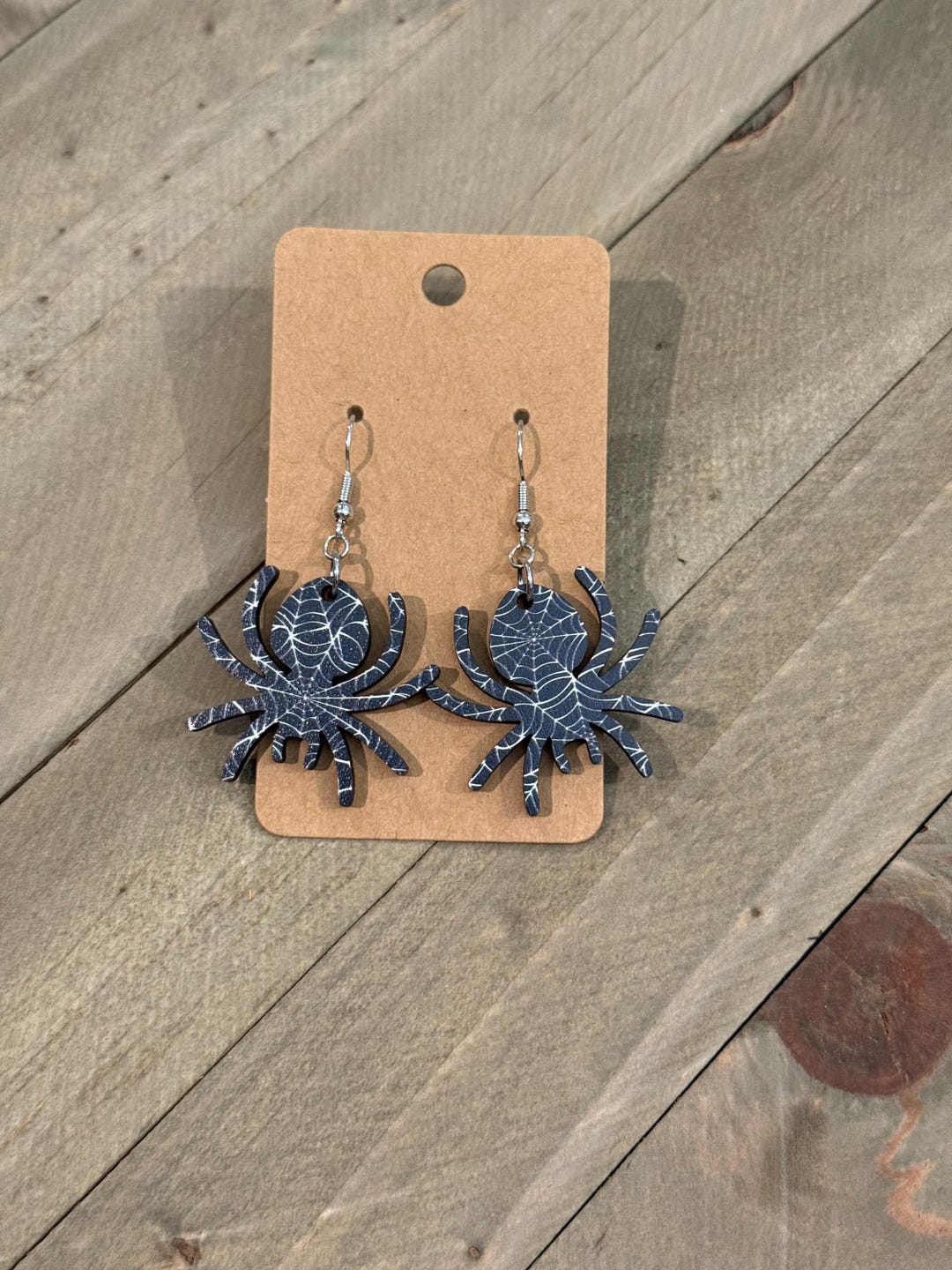 Spider, Spider Web, Spooky, Halloween, Wood Dangle, Hypoallergenic ...