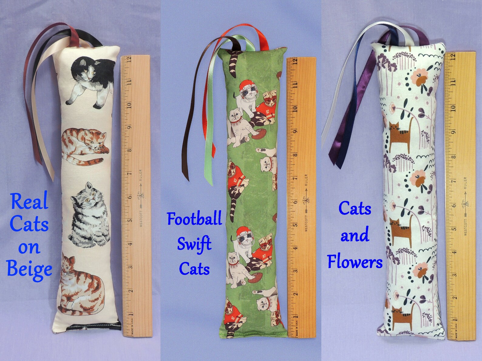 Large Cat Kicker Toy With Ribbons. 12 to 13 Long. Quality Catnip Silver ...