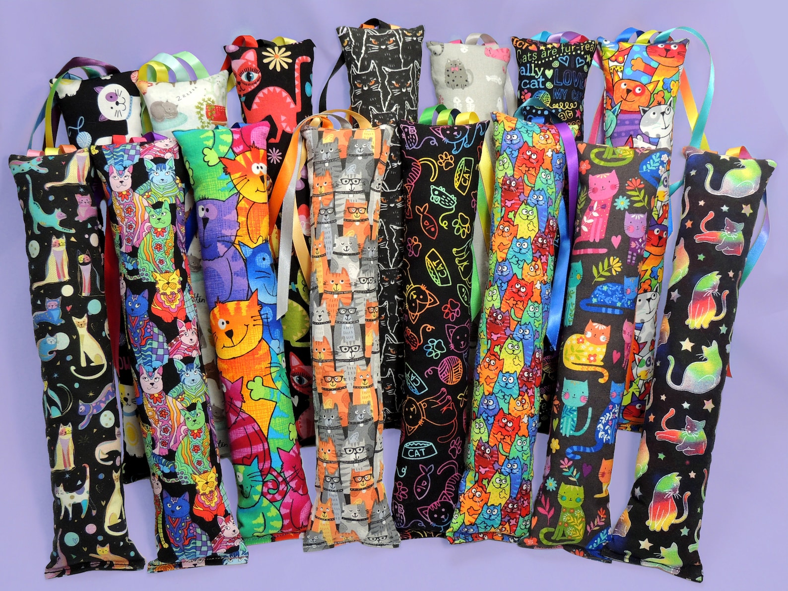 Large Cat Kicker Toy With Ribbons. 12 to 13 Long. Quality Catnip Silver ...