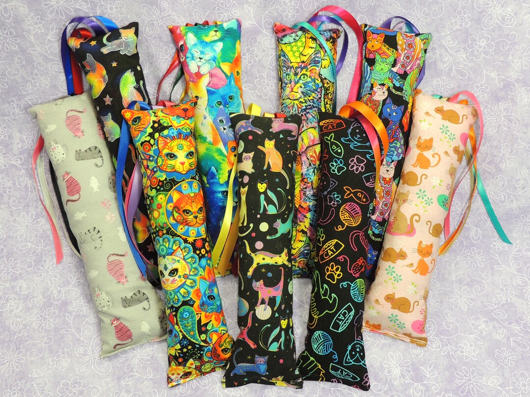 Medium Cat Kicker Toy With Ribbons. 10 to 11 Long. Quality Catnip ...