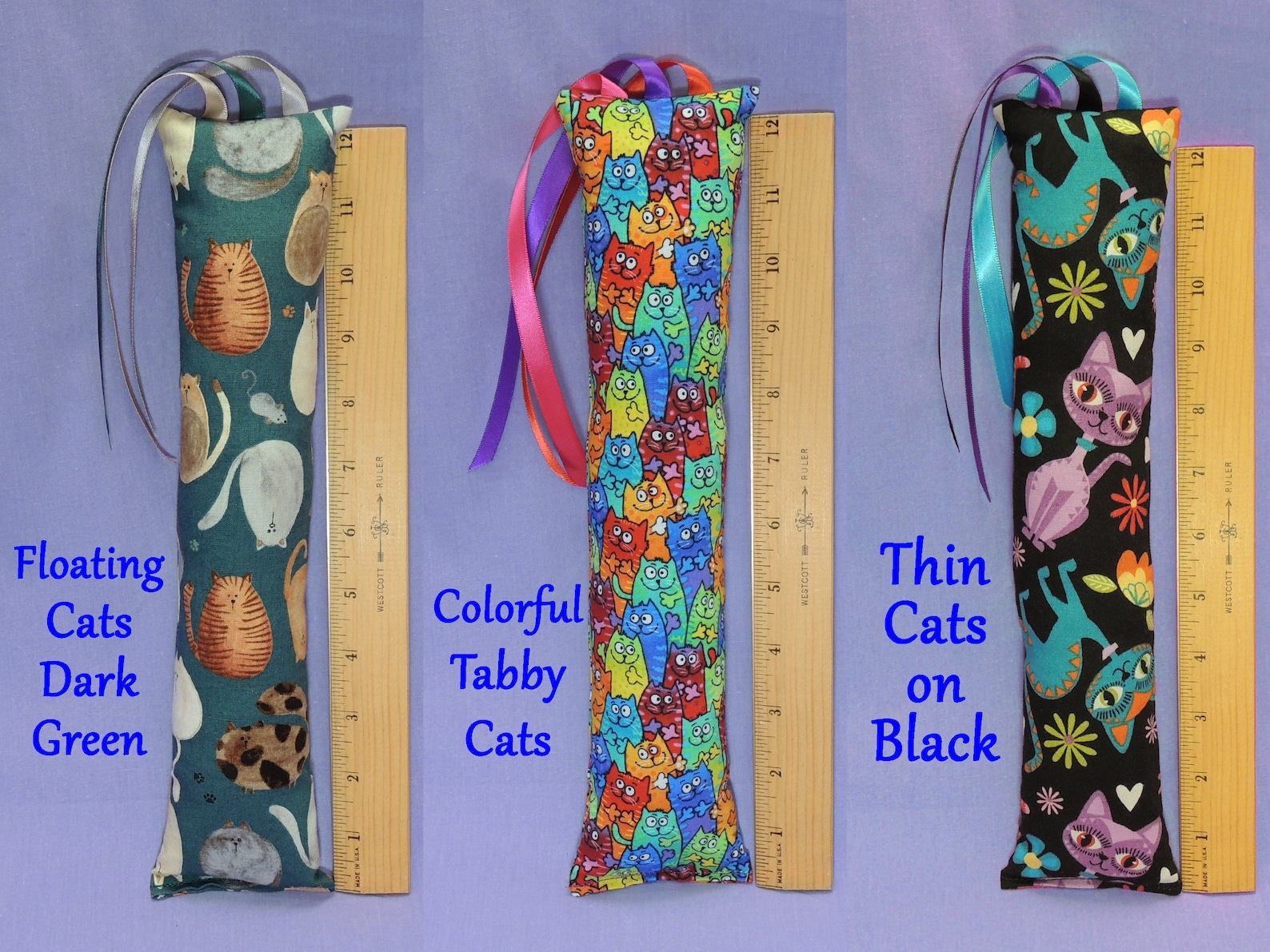 Large Cat Kicker Toy With Ribbons. 12 to 13 Long. Quality Catnip Silver ...