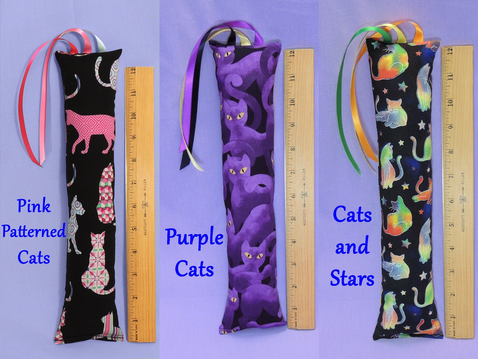 Large Cat Kicker Toy With Ribbons. 12 to 13 Long. Quality Catnip Silver ...