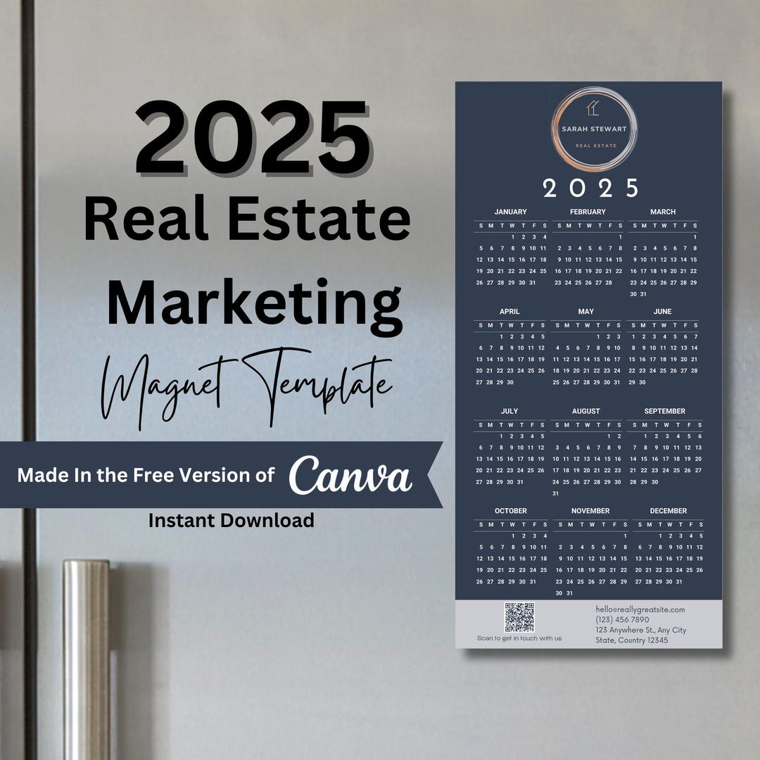 2025 Real Estate Marketing Calendar Magnet for Real Estate Agents ...