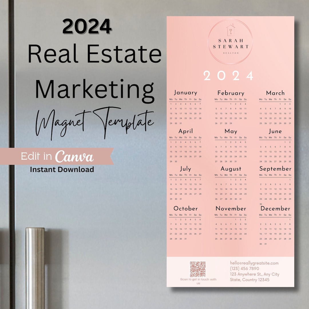 2024 Real Estate Marketing Calendar Magnet for Real Estate Agents ...