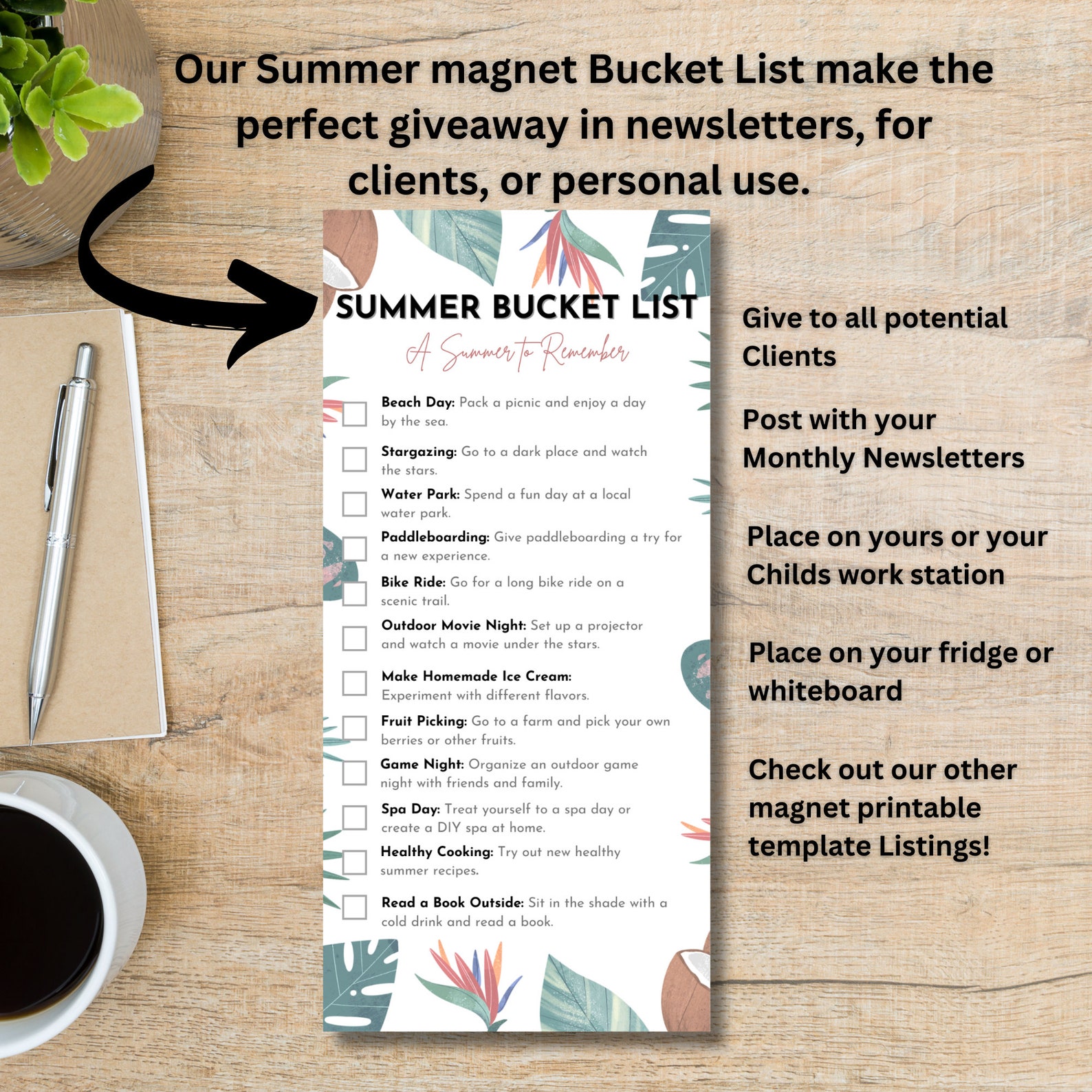 Summer Bucket List Digital Download Make Your Own Summer Bucket List ...