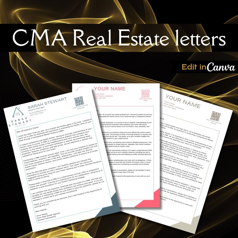 CMA Real Estate Letter, Comparable Market Analysis, Real Estate Cma ...