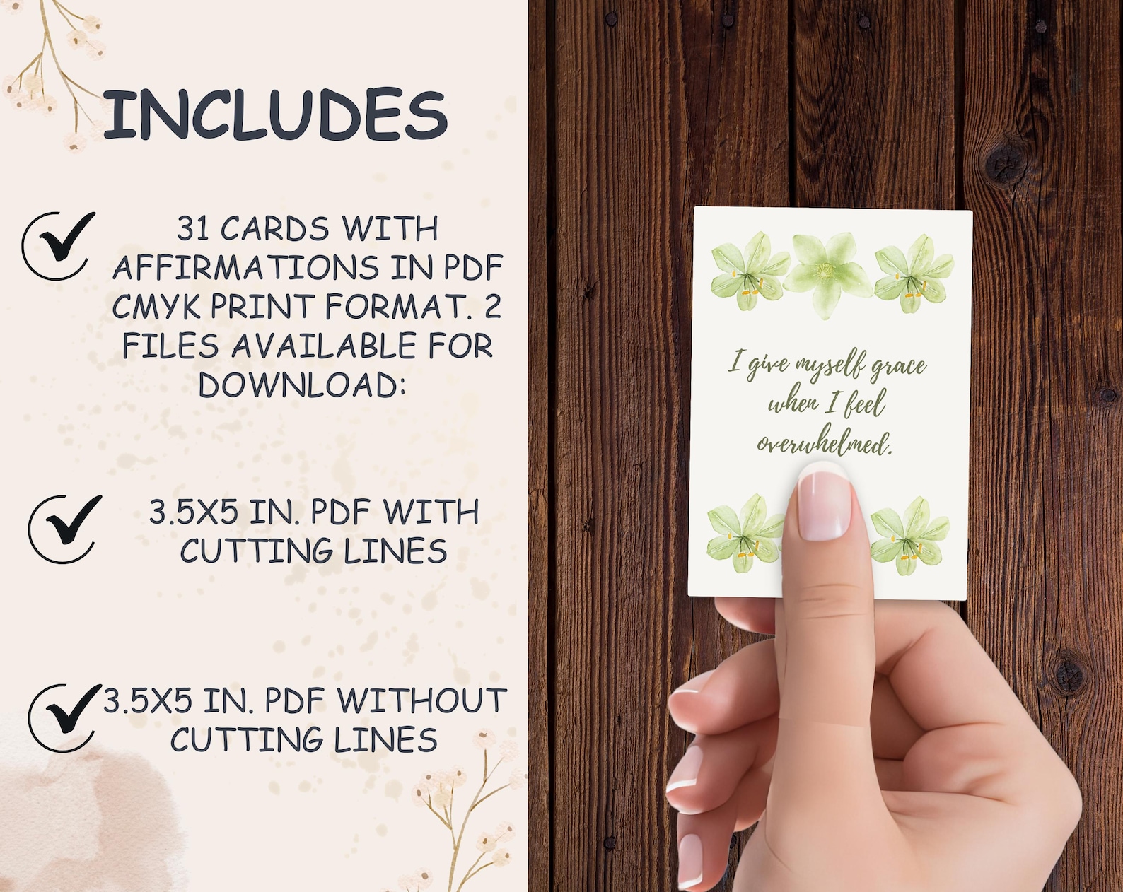 Digital Affirmation Cards for Anxiety Relief | Self-care Daily ...