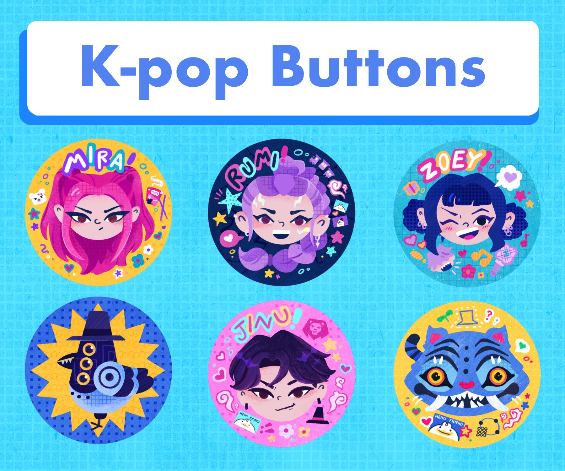 Kpop Demon Hunters Buttons - Etsy