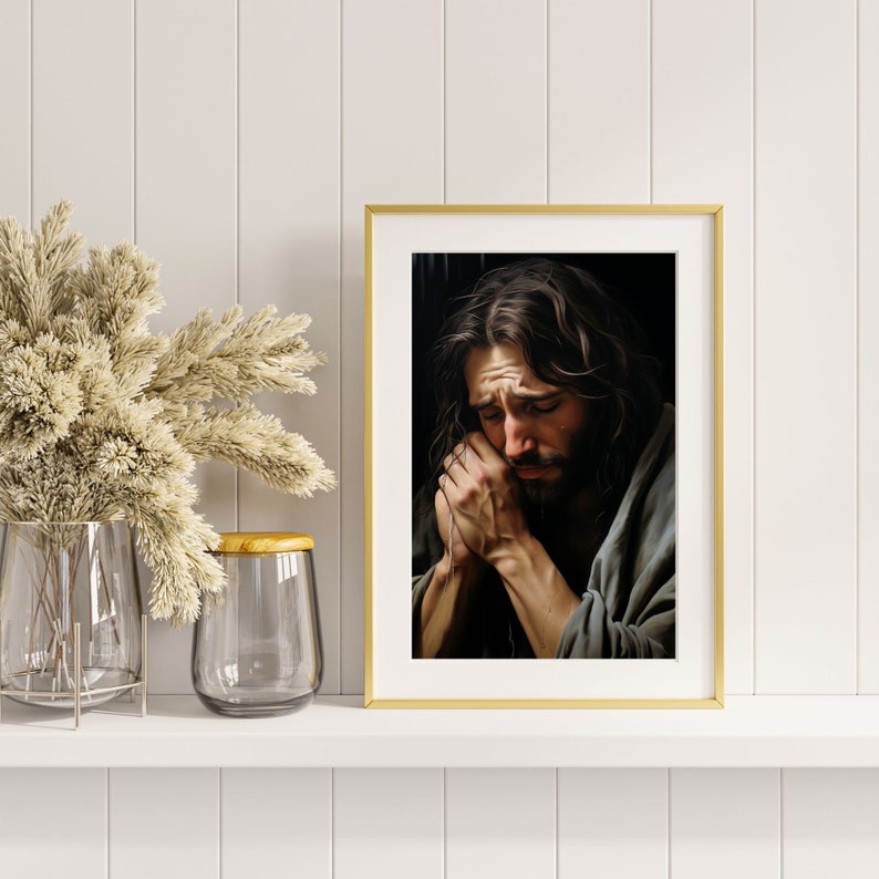 Jesus Wept Jesus Portrait, John 11:35 Digital Print Download ...