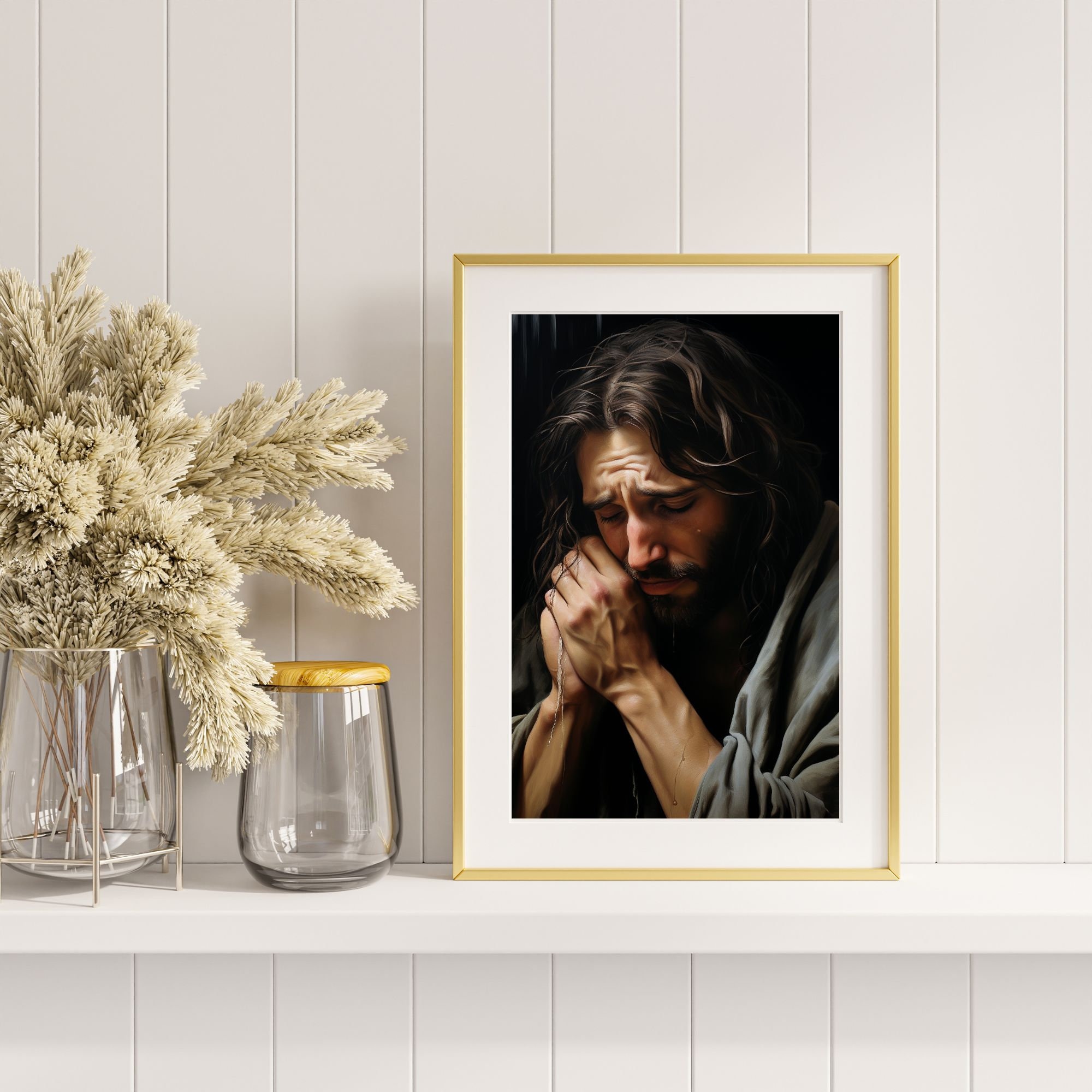 Jesus Wept Jesus Portrait, John 11:35 Digital Print Download ...