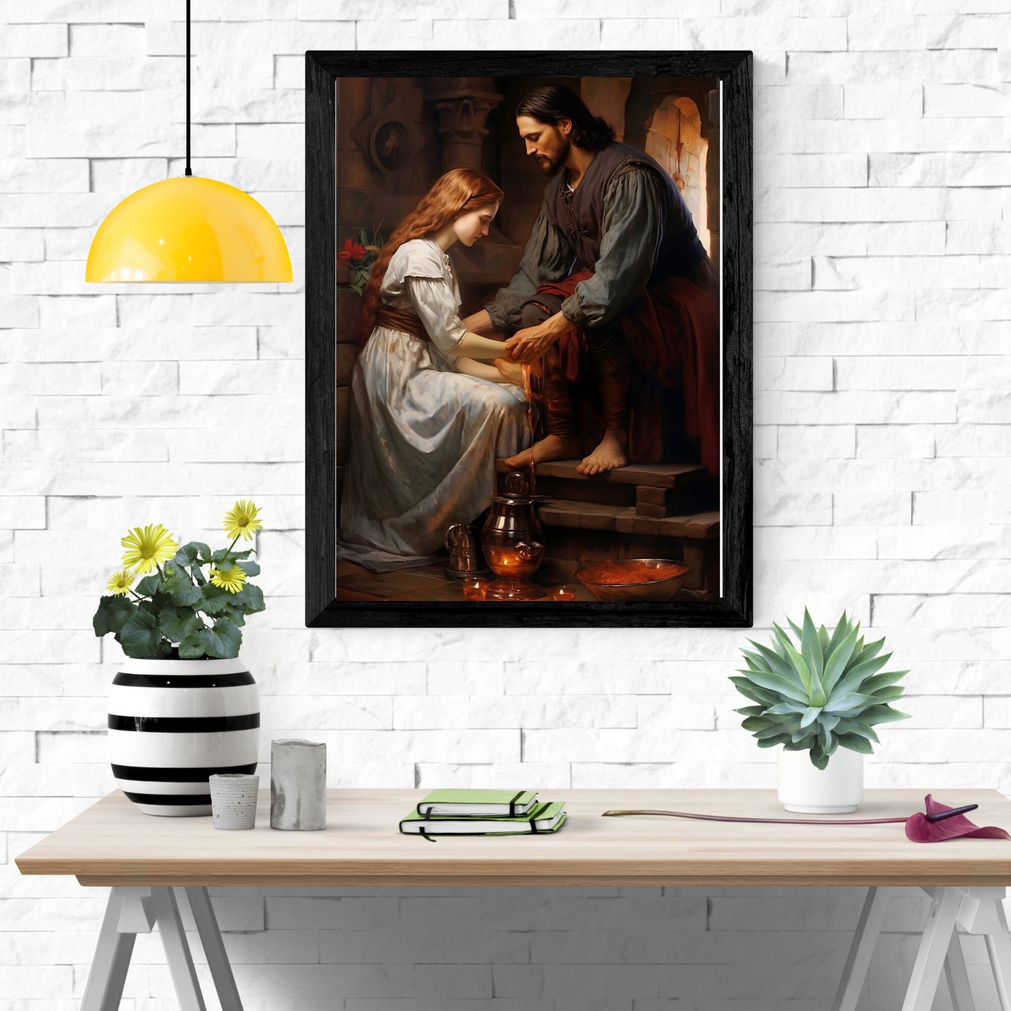 Mary Magdalene Washing Jesus Feet Mary Anointing Jesus Jesus Painting ...