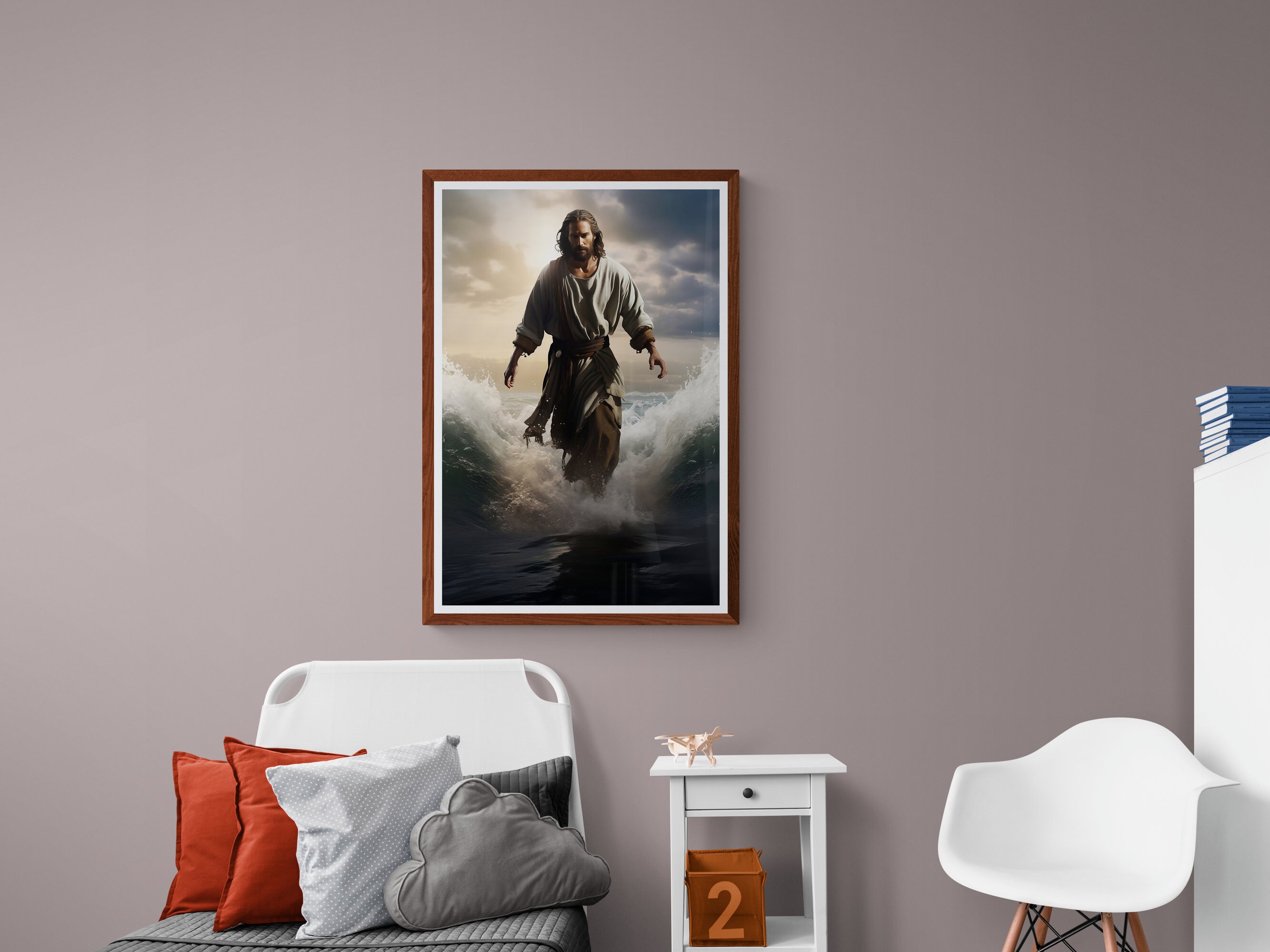 Jesus Walks on Water Living Room Wall Art Jesus Picture Home Decor ...