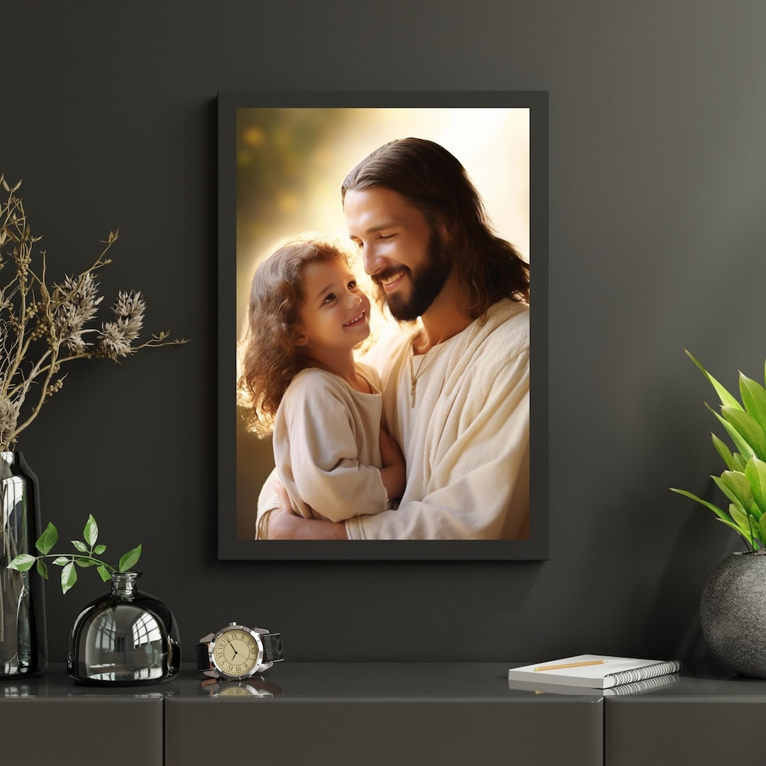 Jesus und Kind Kunst Wand Jesus umarmt Kinder Gottes Wandkunst Ich bin ...