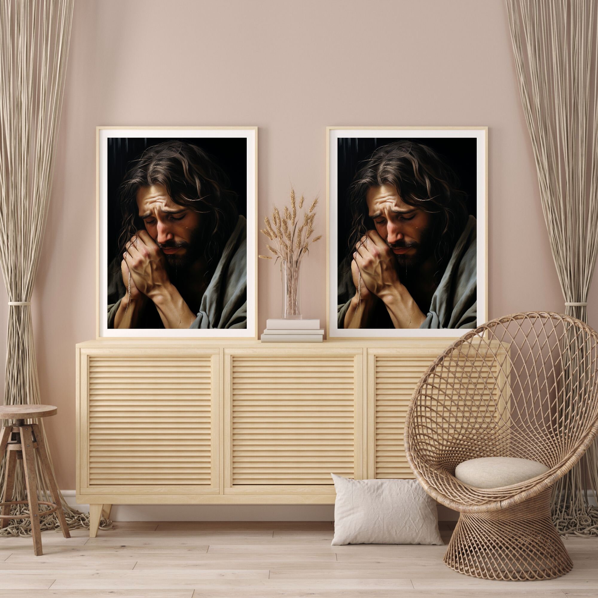 Jesus Wept Jesus Portrait, John 11:35 Digital Print Download ...