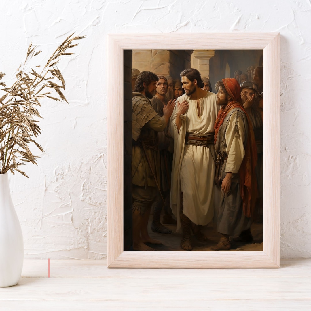 Judas Iscariot Betraying Christ Wall Art Judas Betrays Jesus With a ...