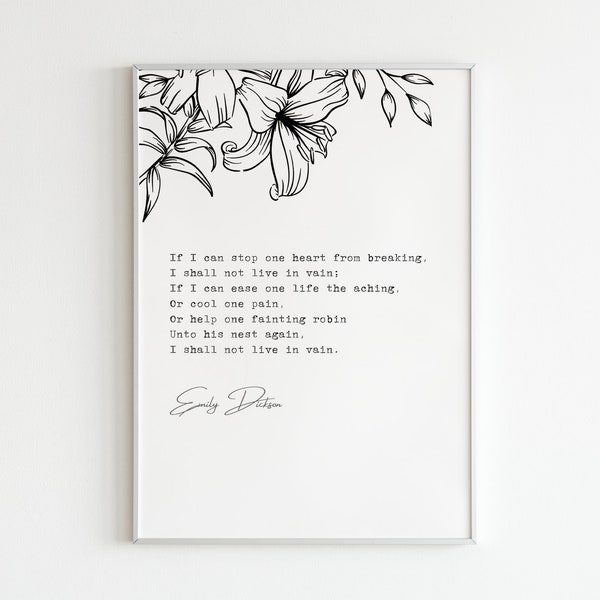 Emily Dickinson Poem - Etsy