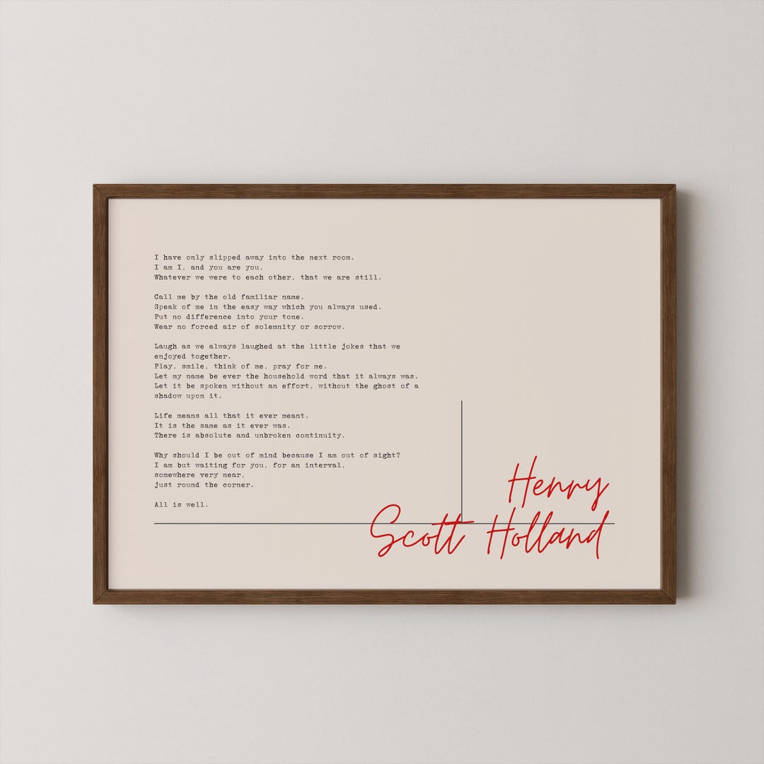 Henry Scott Holland, "all is Well." Quote, Digital Download, Wall Art ...