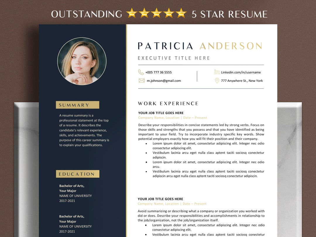 Resume - Professional Cv Template 2025 - Executive Resume Template Word ...