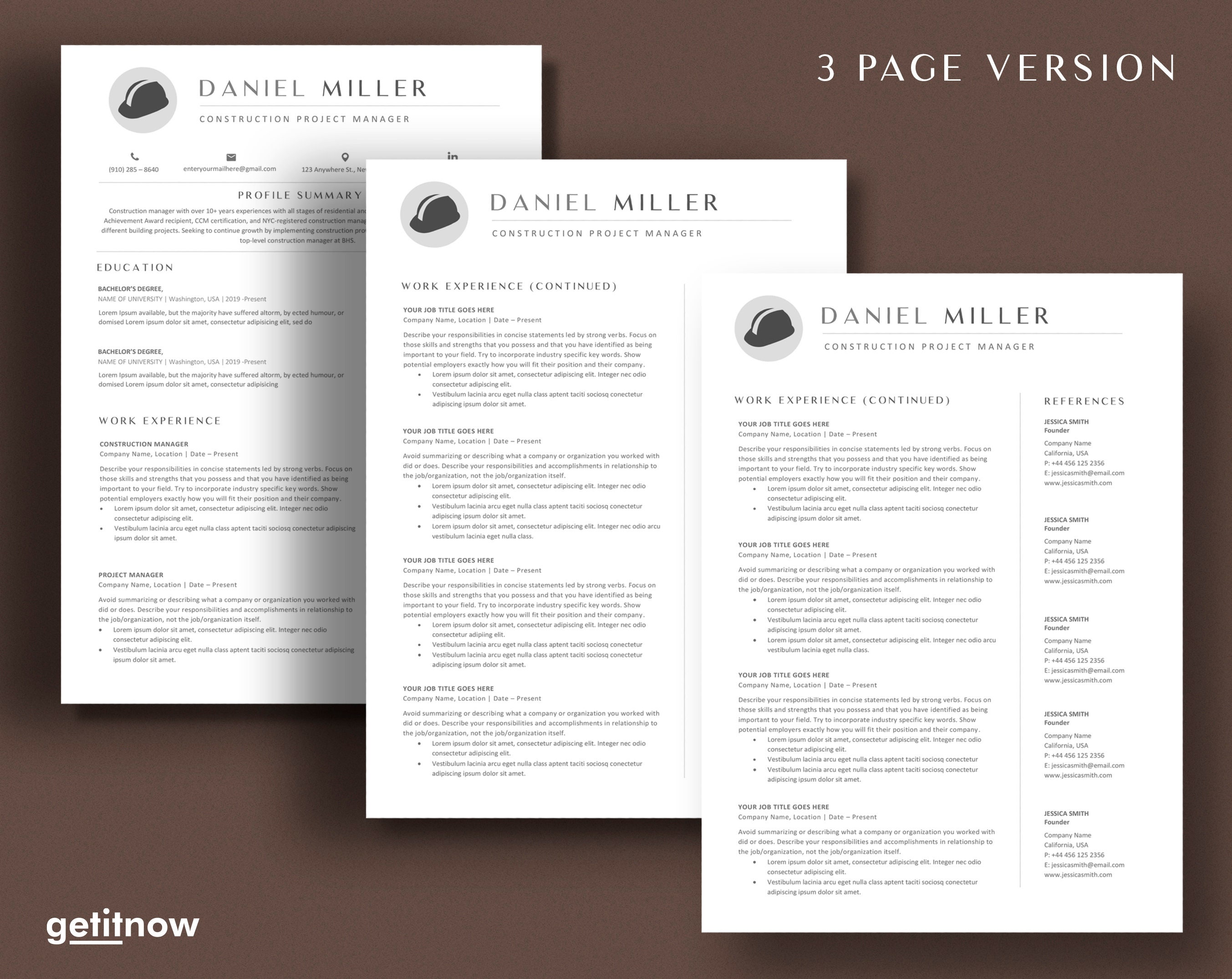 Senior Construction Project Manager Resume Word Template, Assistant ...