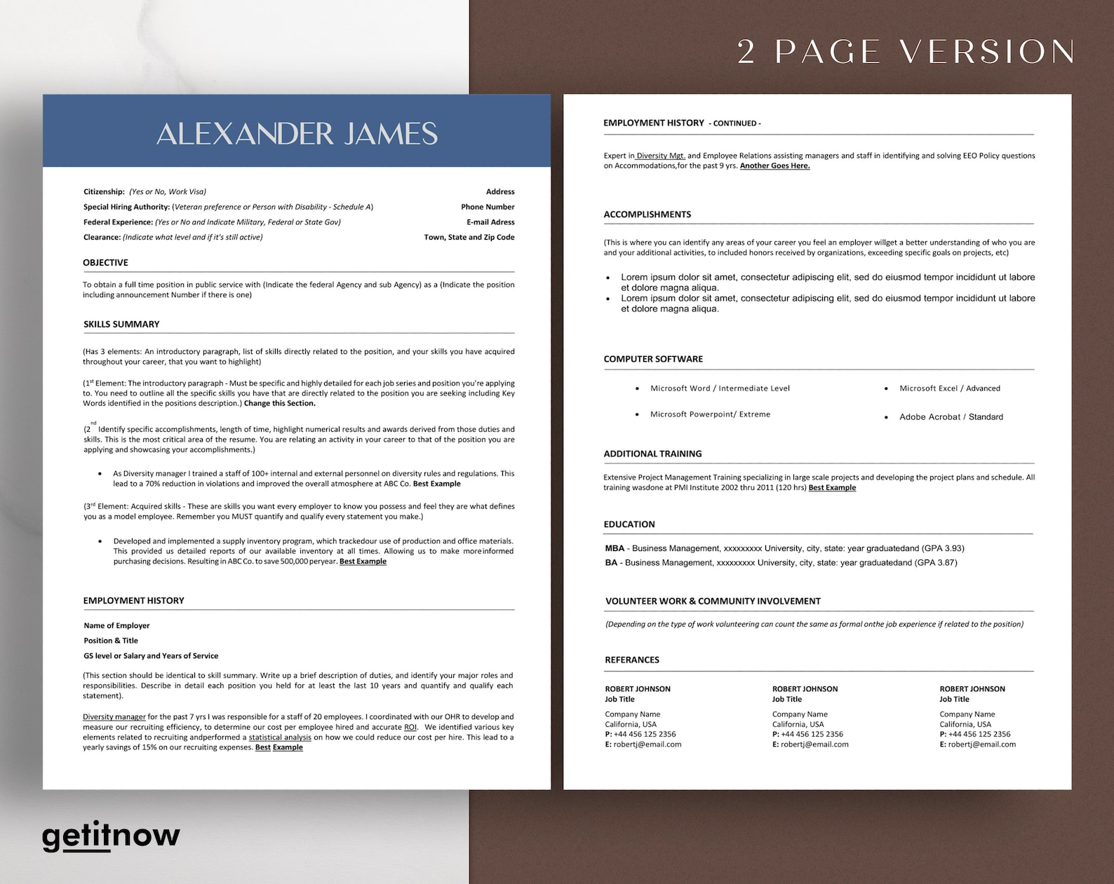 Federal Resume Templates Word, Resume Federal Government Format, Best ...
