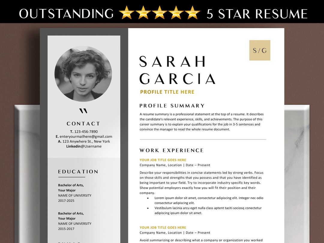 Executive Resume Template Word & Google Doc, Resume Template Modern ...