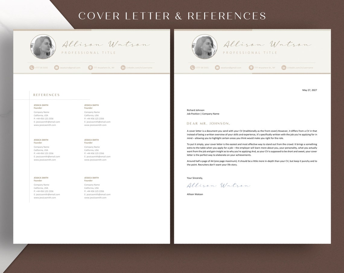Executive Resume Template Google Docs & Word, Professional Cv Template ...