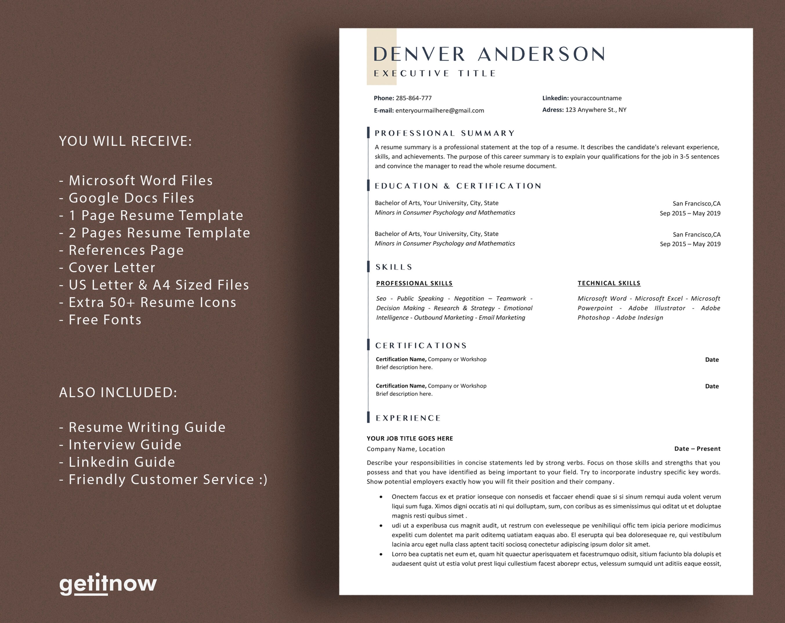 Ats Format Resume, Ats Compliant Resume Template Word, Clean Ats ...