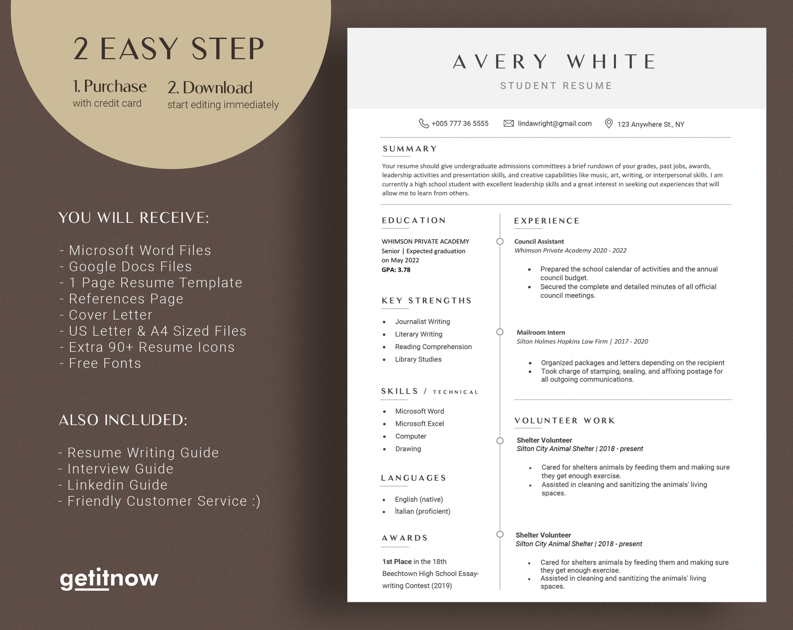 High School Student Resume With No Work Experience Template | Resume ...