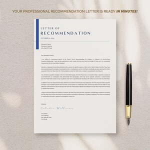 Personal Reference Letter Template Word & Apple Pages, Professional Job ...