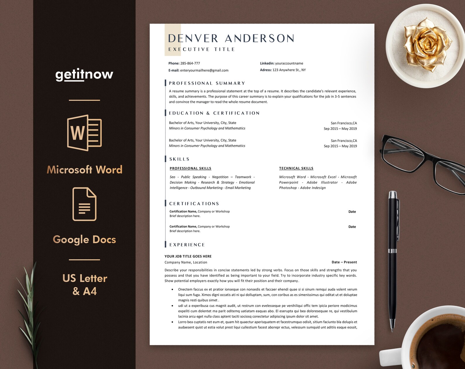 Ats Format Resume, Ats Compliant Resume Template Word, Clean Ats ...