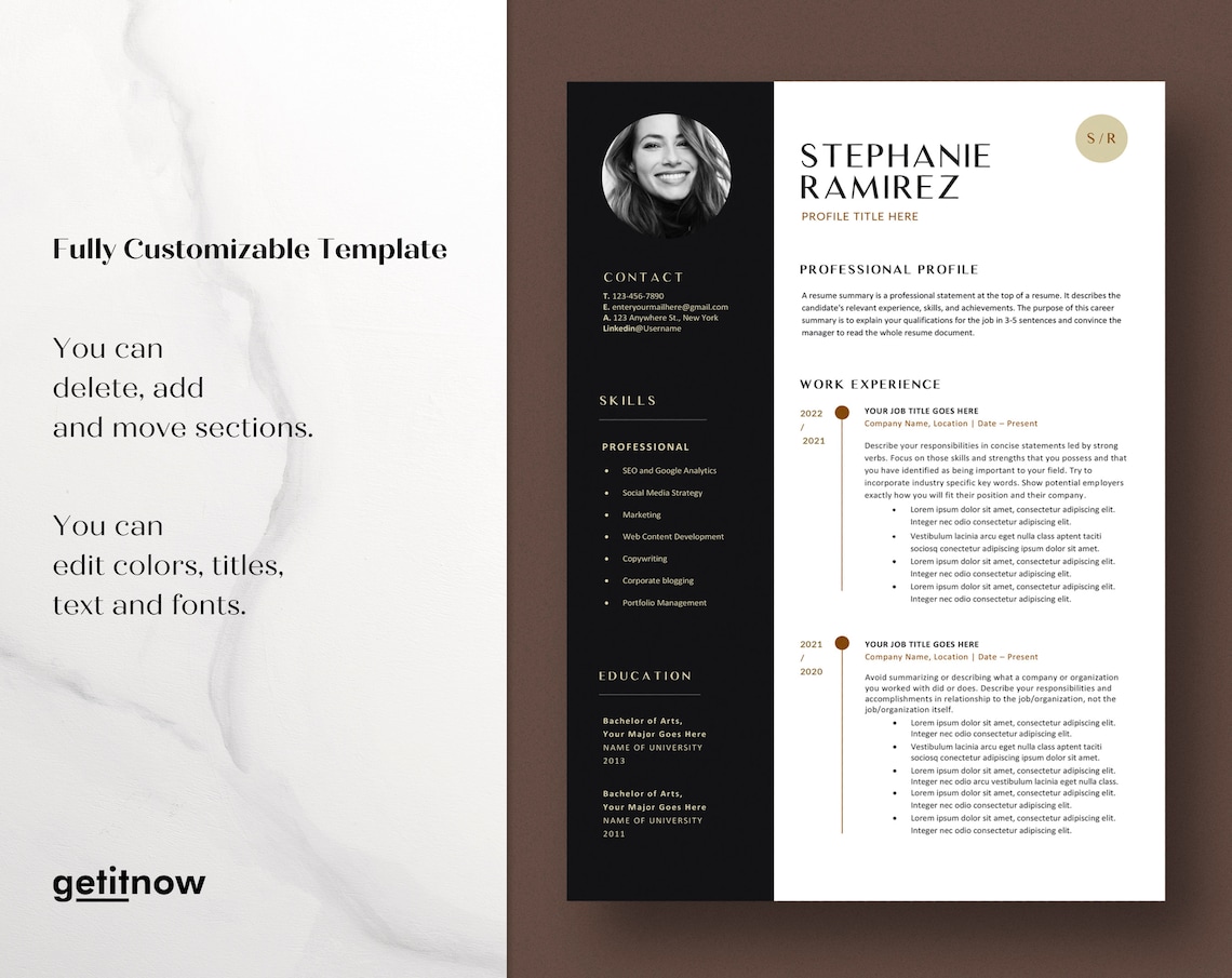 Executive Resume Template Google Docs | Modern C Level Resume Template ...