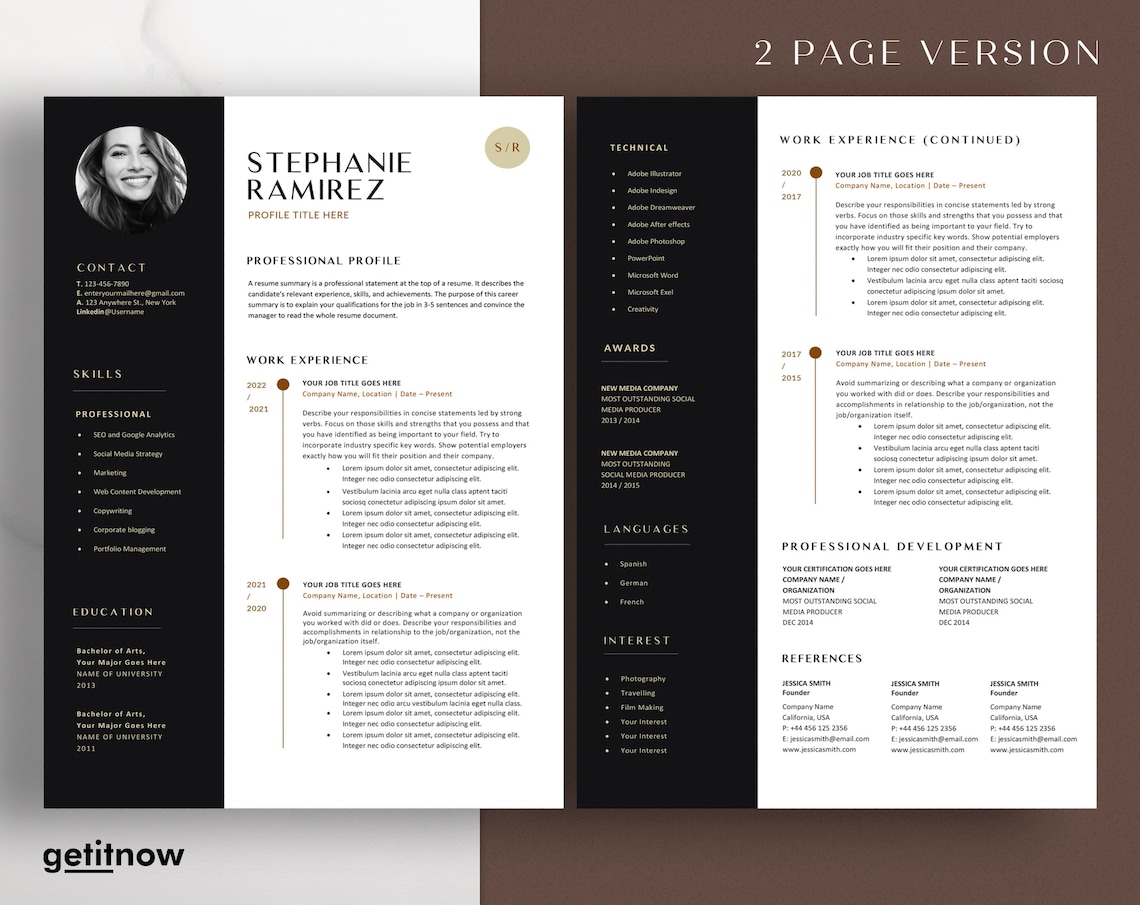 Executive Resume Template Google Docs | Modern C Level Resume Template ...
