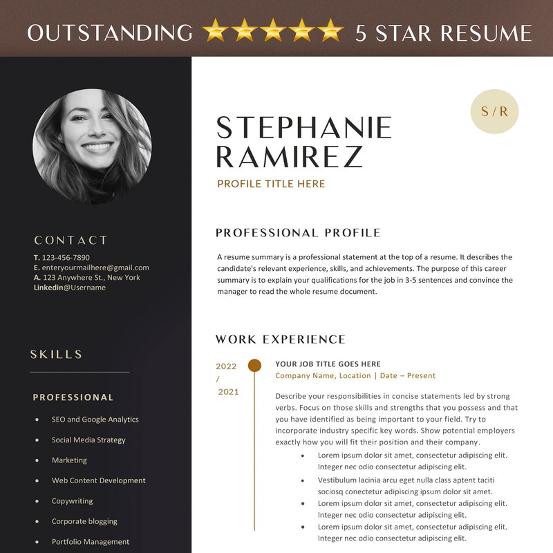 At Director Resume - Etsy