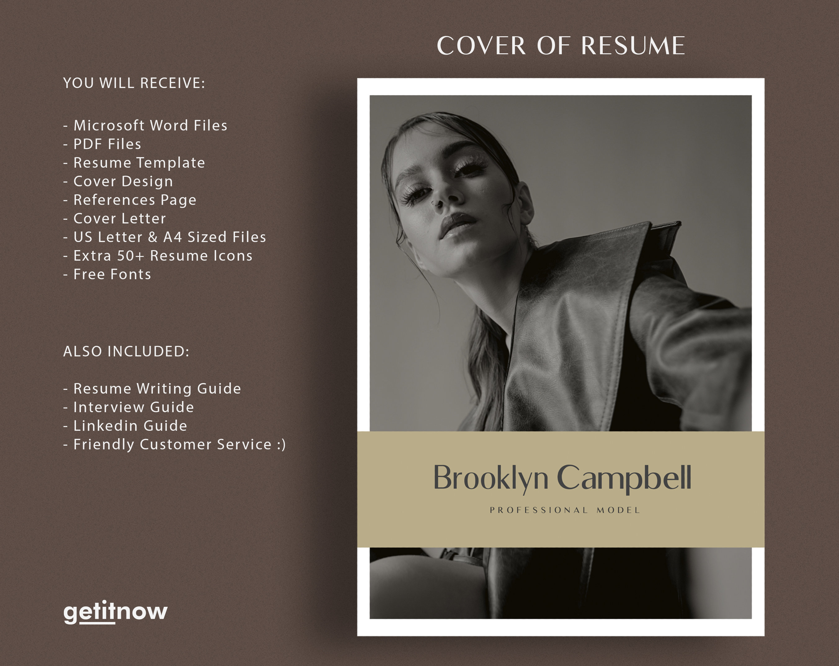 Professional Model Resume Template Pdf, Male/ Female Fashion Model ...