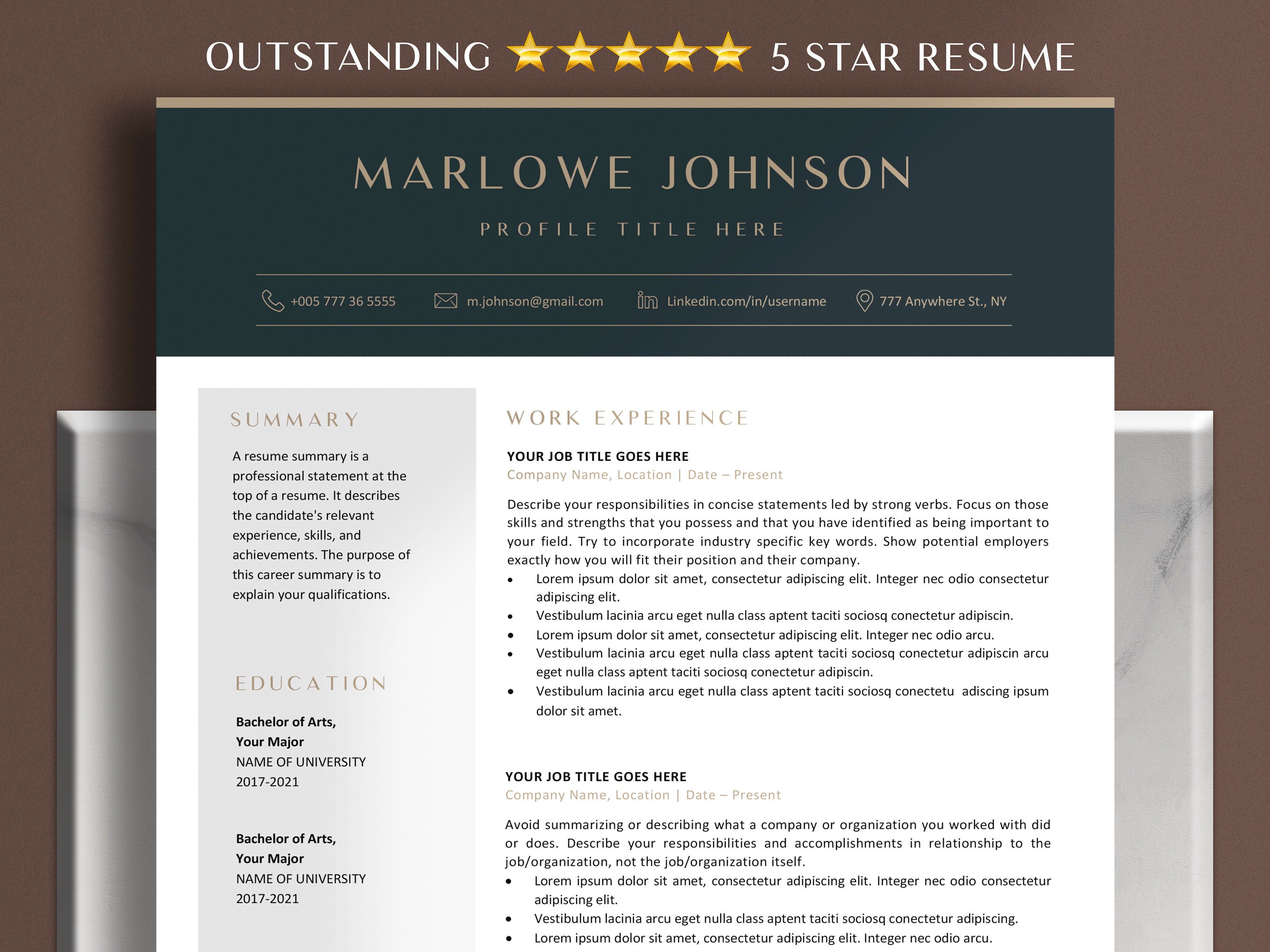 Design Templates Photoshop Clean Modern Executive Resume Template 