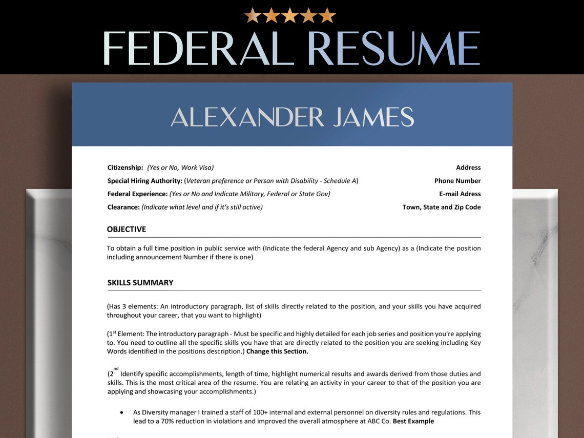 Federal Resume Templates Word, Resume Federal Government Format, Best ...