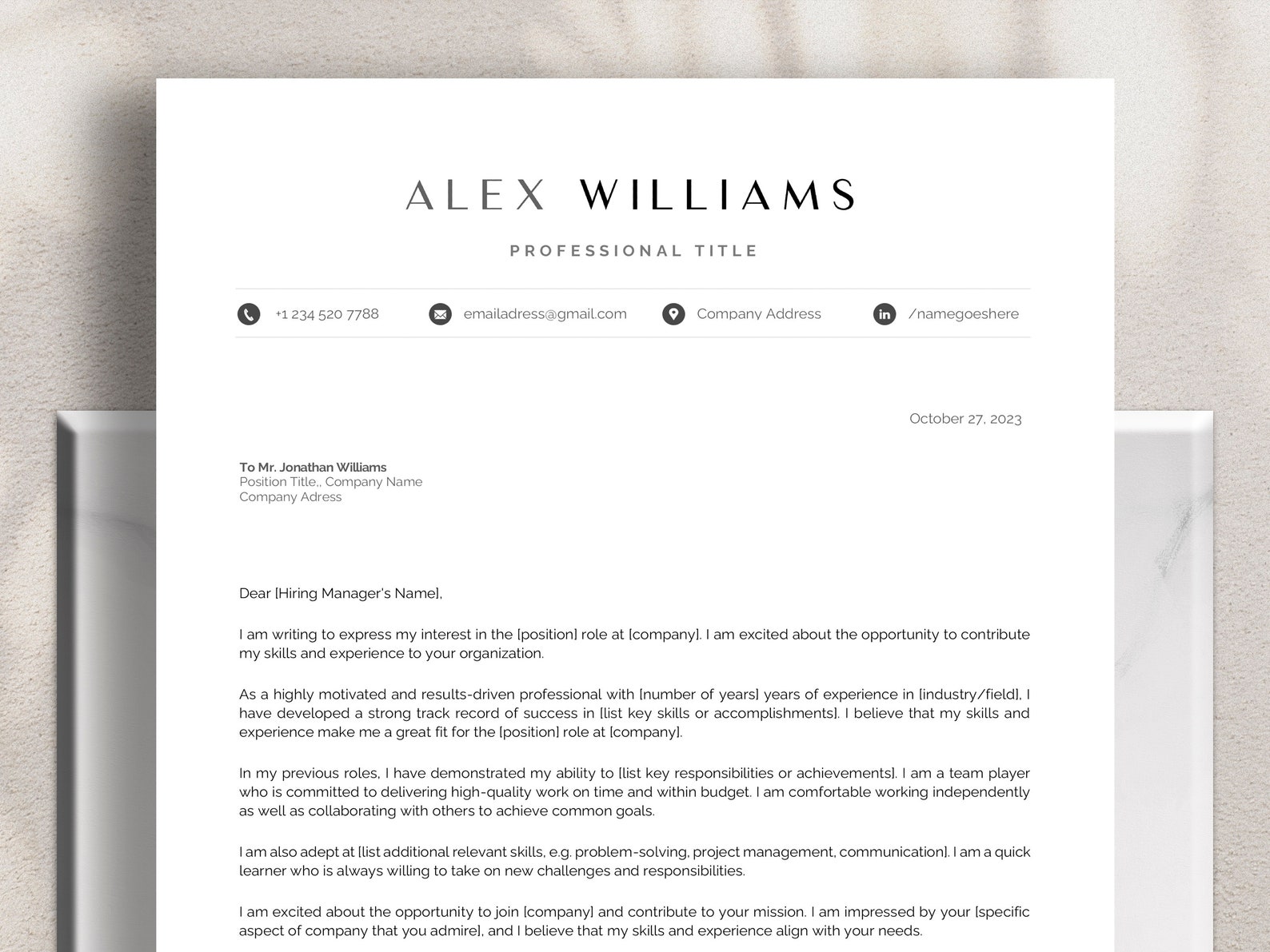Professional Cover Letter Templates for Job Applications | Customizable ...