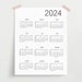 2024 Calendar, Monday Start, Week Number, Yearly Calendar - Etsy