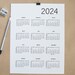 2024 Calendar, Monday Start, Week Number, Yearly Calendar - Etsy