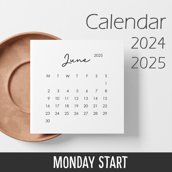 2024 2025 Mini Calendar Printable - Etsy