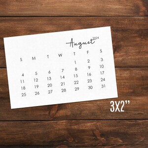 Mini Calendar 2024, 2025, 2026, 3x2 Inches, Printable Desk Calendar ...